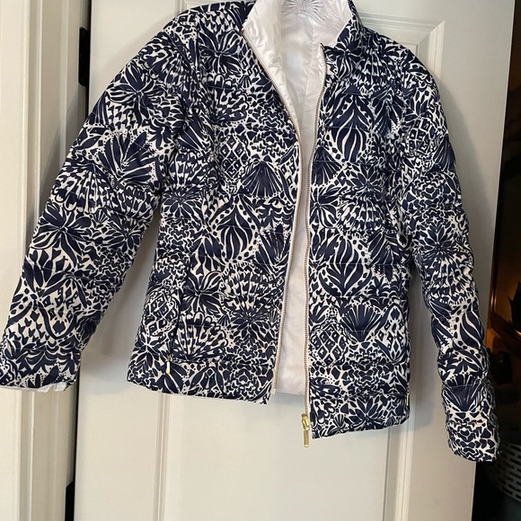 Lilly Pulitzer | Jackets & Coats | Lilly Pulitzer Blue And White ...